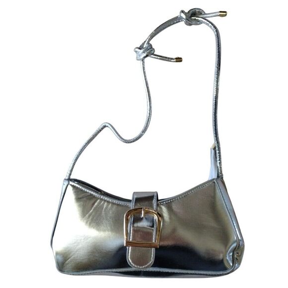 unbranded | Bags | Unbranded Womens Shoulder Handbag Silver Metallic ...